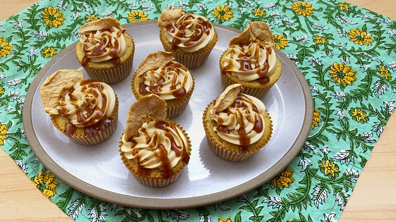 Double Caramel Apple Cupcakes Recipe - BettyCrocker.com