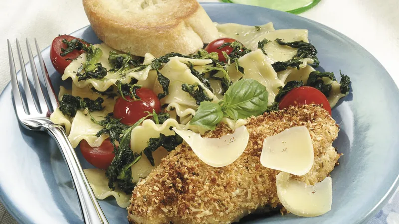 Parmesan Chicken with Pasta Rags Recipe - BettyCrocker.com