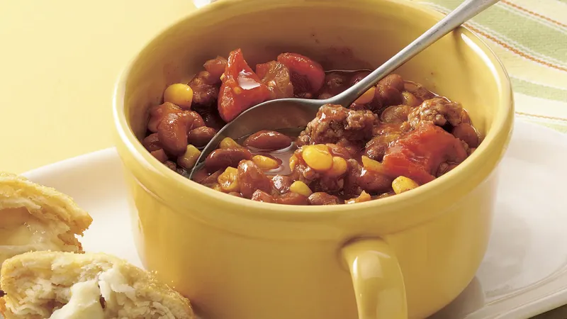Beefy Bean and Corn Chili Recipe - BettyCrocker.com